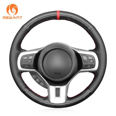 China Sport Custom Hand Sewing Black Carbon Fiber Leather Steering Wheel Cover for Mitsubishi Lancer Evolution EVO X 10 2008-2015 for sale