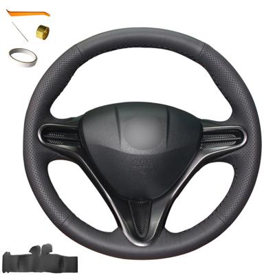 China Hand Stitching Artificial Leather Steering Wheel Cover for Honda Si Civic 8 8th Gen 2006 2007 2008 2009 2010 2011 for sale