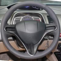 China Hand Stitching Artificial Leather Steering Wheel Cover for Honda Si Civic 8 8th Gen 2006 2007 2008 2009 2010 2011 for sale