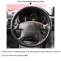 China Custom Hand Sewing Steering Wheel Cover For Subaru Forester Impreza Legacy Outback Baja 2000 2001 2002 2003 2004 2005 2006 for sale