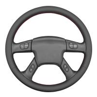 China high quality customized hand stitching black genuine steering wheel cover for Chevrolet (Chevy) Silverado 1500 2003-2006 for sale