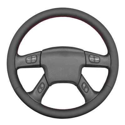 China high quality customized hand stitching black genuine steering wheel cover for Chevrolet (Chevy) Silverado 1500 2003-2006 for sale