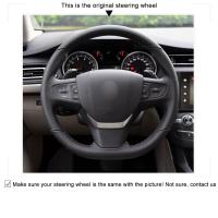 China Hand Sewing Black Suede Steering Wheel Cover for Peugeot Expert Traveller 2016-2022 for sale