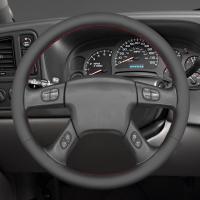 China high quality customized hand stitching black genuine steering wheel cover for Chevrolet (Chevy) Silverado 1500 2003-2006 for sale