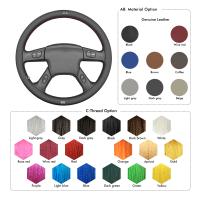 China high quality customized hand stitching black genuine steering wheel cover for Chevrolet (Chevy) Silverado 1500 2003-2006 for sale