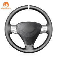 China Car Accessories Black PU Glossy Carbon Fiber Custom Hand Sewing Steering Wheel Cover For Toyota Venza / Camry / Aurion 2006-2012 for sale