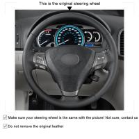 China Car Accessories Black PU Glossy Carbon Fiber Custom Hand Sewing Steering Wheel Cover For Toyota Venza / Camry / Aurion 2006-2012 for sale