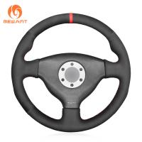 China Hand Stitching Black Soft Suede Steering Wheel Cover for Mitsubishi Lancer Evolution EVO 4 5 6 1998 1999 2000 IV V VI for sale