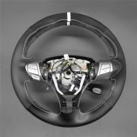 China Car Accessories Black PU Glossy Carbon Fiber Custom Hand Sewing Steering Wheel Cover For Toyota Venza / Camry / Aurion 2006-2012 for sale