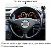 China Hand Stitching Black Soft Suede Steering Wheel Cover for Mitsubishi Lancer Evolution EVO 4 5 6 1998 1999 2000 IV V VI for sale