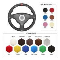 China Hand Stitching Black Soft Suede Steering Wheel Cover for Mitsubishi Lancer Evolution EVO 4 5 6 1998 1999 2000 IV V VI for sale