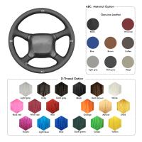 China high quality customized hand stitching black leather genuine leather steering wheel cover for Chevrolet Blazer 1999 Silverado for sale