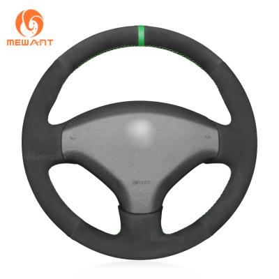 China Hand Stitching Custom Black Suede Steering Wheel Cover for Peugeot 308 SW 5008 2007-2017 for sale