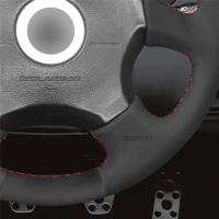 China Custom Hand Stitching Black Soft Suede Steering Wheel Cover for Subaru Impreza WRX STI 2002 2003 2004 for sale