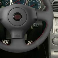 China Custom Hand Stitching Black Suede Steering Wheel Cover for Subaru Impreza Legacy 2004 2005 for sale