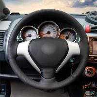 China Mewant Hand Stitched Artificial Leather Steering Wheel Cover for Honda Fit City Jazz Insight HR-V HRV Vezel 2002-2019 for sale
