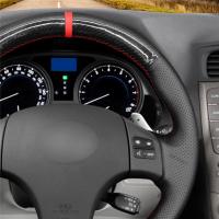 China Hand Sewing Carbon PU Leather Steering Wheel Cover for Lexus IS IS250 IS300 IS350 C F SPORT 2005 2006 2007 2008 2009 2010 2011 for sale
