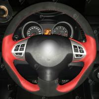 China DIY Genuine Leather Steering Wheel Cover Car for Mitsubishi Lancer EX Outlander ASX Colt Pajero Sport Montero Mirage ASX L200 for sale