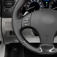 China Hand Sewing Carbon PU Leather Steering Wheel Cover for Lexus IS IS250 IS300 IS350 C F SPORT 2005 2006 2007 2008 2009 2010 2011 for sale