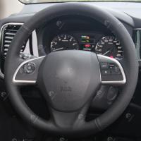 China DIY Genuine Leather Steering Wheel Cover Car for Mitsubishi Lancer EX Outlander ASX Colt Pajero Sport Montero Mirage ASX L200 for sale