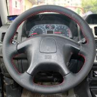 China DIY Genuine Leather Steering Wheel Cover Car for Mitsubishi Lancer EX Outlander ASX Colt Pajero Sport Montero Mirage ASX L200 for sale