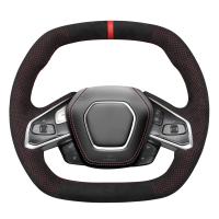 China Hand Stitching  Backed Athsuede Steering Wheel Cover For Chevrolet (Chevy) Corvette C8 2020-2024 for sale
