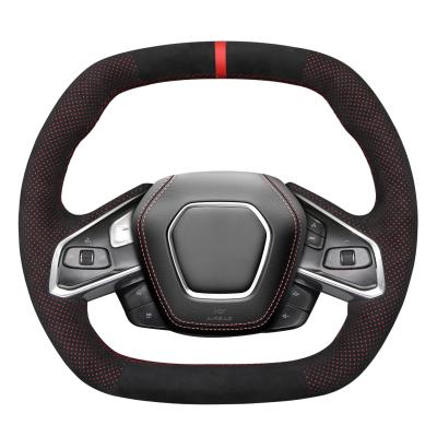 China Hand Stitching  Backed Athsuede Steering Wheel Cover For Chevrolet (Chevy) Corvette C8 2020-2024 for sale