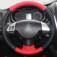 China DIY Genuine Leather Steering Wheel Cover Car for Mitsubishi Lancer EX Outlander ASX Colt Pajero Sport Montero Mirage ASX L200 for sale