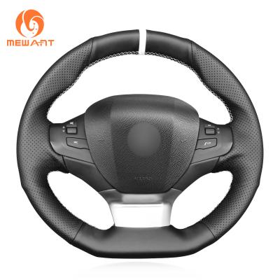 China Hand Stitching Custom Black PU Leather Steering Wheel Cover for Peugeot 308 SW 2013-2021 for sale