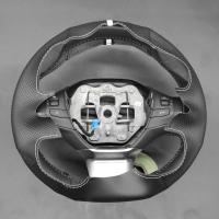 China Hand Stitching Custom Black PU Leather Steering Wheel Cover for Peugeot 308 SW 2013-2021 for sale