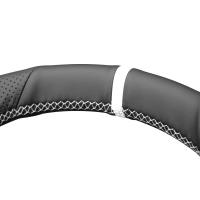 China Hand Stitching Custom Black PU Leather Steering Wheel Cover for Peugeot 308 SW 2013-2021 for sale