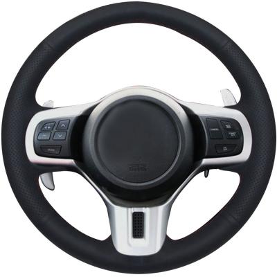 China Customize Your Own New Genuine Leather Suede Stitched DIY Car Cover Steering Wheel Wrap for Mitsubishi Lancer 10 EVO Evolution for sale