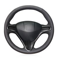 China For Honda Civic 8 2006 2007 2008 2009 2010 2011 Steering Wheel Covers Hand Sewing Car Interior Accessories for sale
