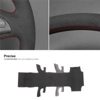 China Hand Stitching Black Suede Steering Wheel Cover for Toyota RAV4 Corolla Celica MR2 1998 1999 2000 2001 2002 2003 2004 for sale