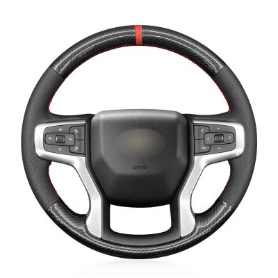 China Customized High Quality PU Leather Steering Wheel Cover For Chevrolet (Chevy) Silverado 1500 2019-2024 for sale