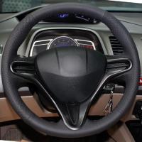 China For Honda Civic 8 2006 2007 2008 2009 2010 2011 Steering Wheel Covers Hand Sewing Car Interior Accessories for sale