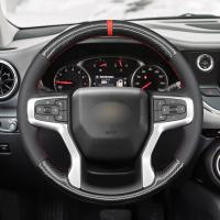 China Customized High Quality PU Leather Steering Wheel Cover For Chevrolet (Chevy) Silverado 1500 2019-2024 for sale