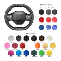 China Hand Stitching Custom Steering Wheel Cover for Peugeot 208 308 SW 508 Partner Rifter 2017 2018 2019 2020 2021 for sale