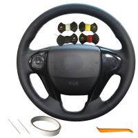 China Hand Sewing Genuine Leather Steering Wheel Cover for Honda Accord 9 Crosstour Pilot Ridgeline 2013 2014 2015 2016 2017 2018 for sale