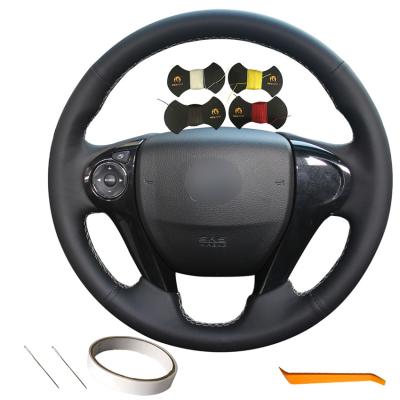 China Hand Sewing Genuine Leather Steering Wheel Cover for Honda Accord 9 Crosstour Pilot Ridgeline 2013 2014 2015 2016 2017 2018 for sale