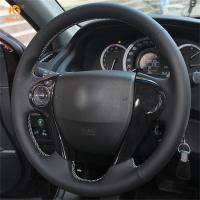 China Hand Sewing Genuine Leather Steering Wheel Cover for Honda Accord 9 Crosstour Pilot Ridgeline 2013 2014 2015 2016 2017 2018 for sale