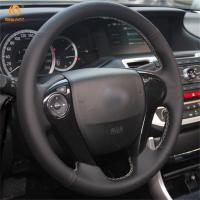 China Hand Sewing Genuine Leather Steering Wheel Cover for Honda Accord 9 Crosstour Pilot Ridgeline 2013 2014 2015 2016 2017 2018 for sale
