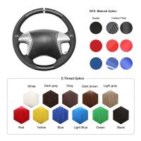 China Carbon Suede Hand Stitching Custom Steering Wheel Cover for Toyota Fortuner Hilux Camry Highlander 2012 2013 2014 2015 for sale