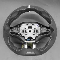 China Hand Stitching Custom Black Suede Steering Wheel Cover for Peugeot GTI GT Line 208 308 SW for sale