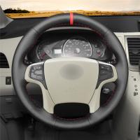 China Custom Hand Sewing PU Artificial Leather Steering Wheel Cover for Toyota Sienna 2010 2011 2012 2013-2014 for sale