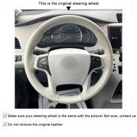 China Custom Hand Sewing PU Artificial Leather Steering Wheel Cover for Toyota Sienna 2010 2011 2012 2013-2014 for sale