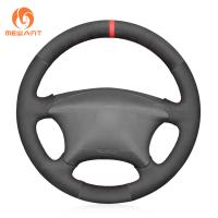 China Hand Sewing Full Black Suede Steering Wheel Cover for Citroen Xsara Picasso 2003-2010 Peugeot Partner 2003-2008 for sale