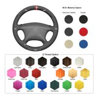 China Hand Sewing Full Black Suede Steering Wheel Cover for Citroen Xsara Picasso 2003-2010 Peugeot Partner 2003-2008 for sale