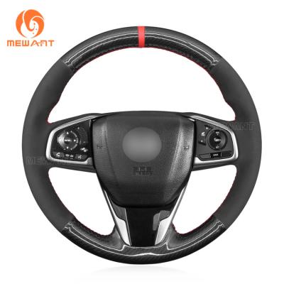 China Hand Sewing Carbon Suede Steering Wheel Cover for Honda FK7 Civic 10 10th gen CRV CR-V Clarity 2016 2017 2018 2019 for sale