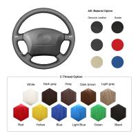 China Hand Sewing Artificial Leather Steering Wheel Cover for Toyota Land Cruiser Prado 1995 1996 1997 1998 1999 2000 2001 2002 for sale